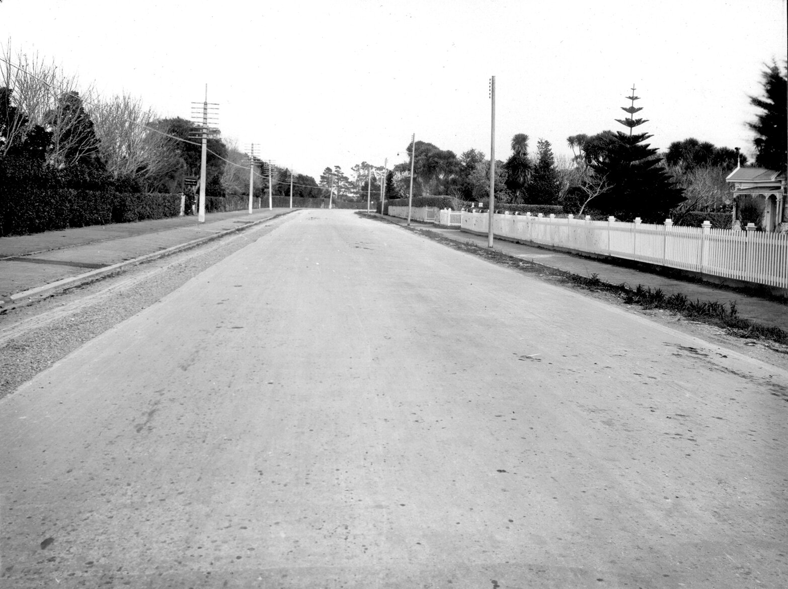 Photograph of the new alsphaltic concrete surface on Hutt Road ...